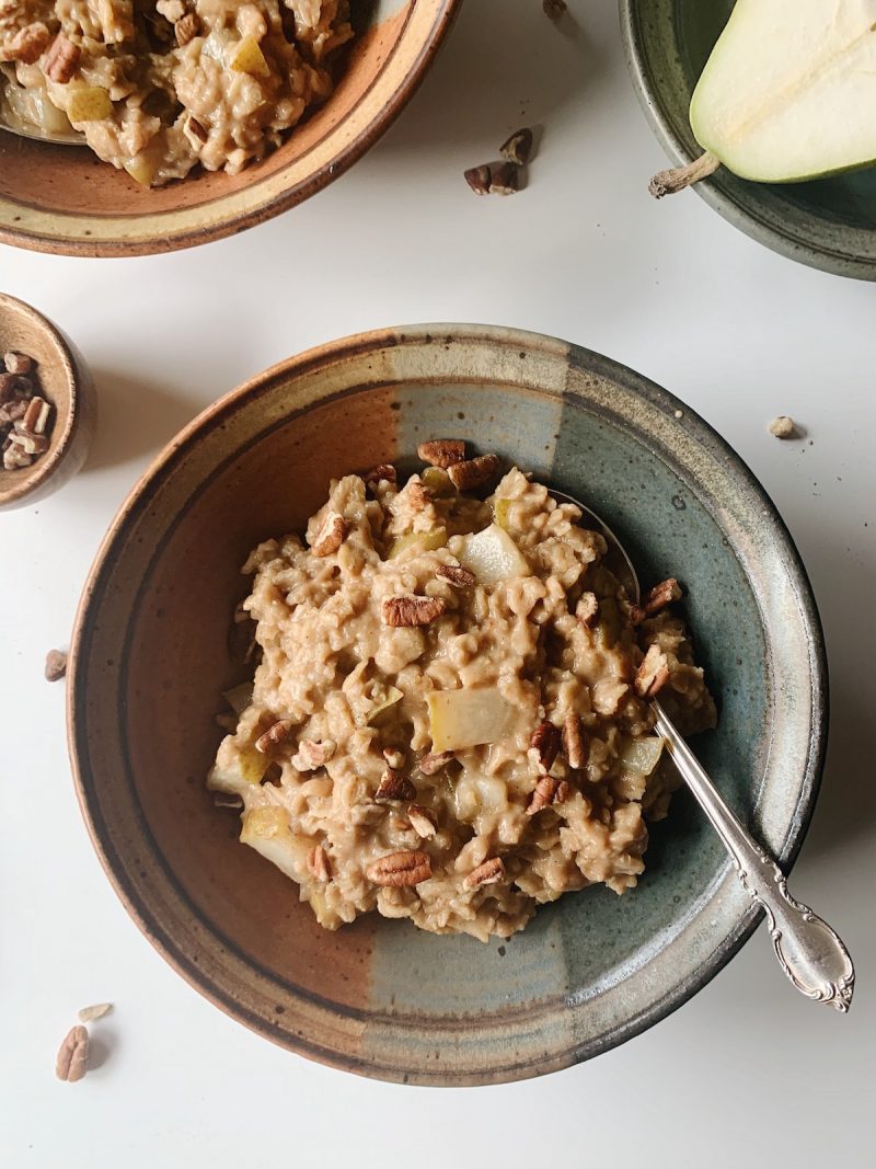 Spiced Pear Oatmeal - A Nourishing Plate