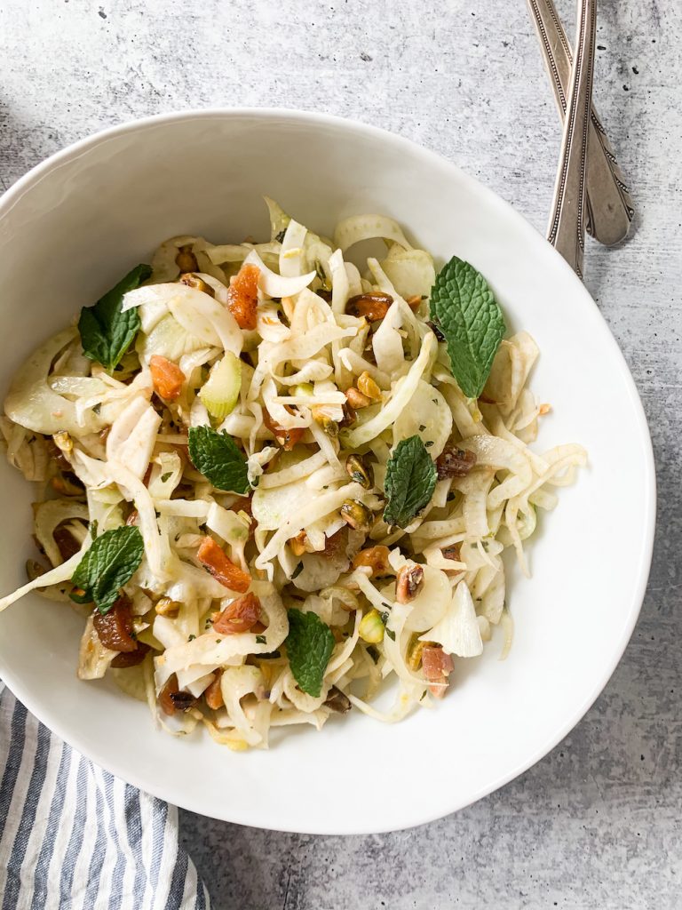 Fennel Salad With Lemon-Mint Dressing - A Nourishing Plate