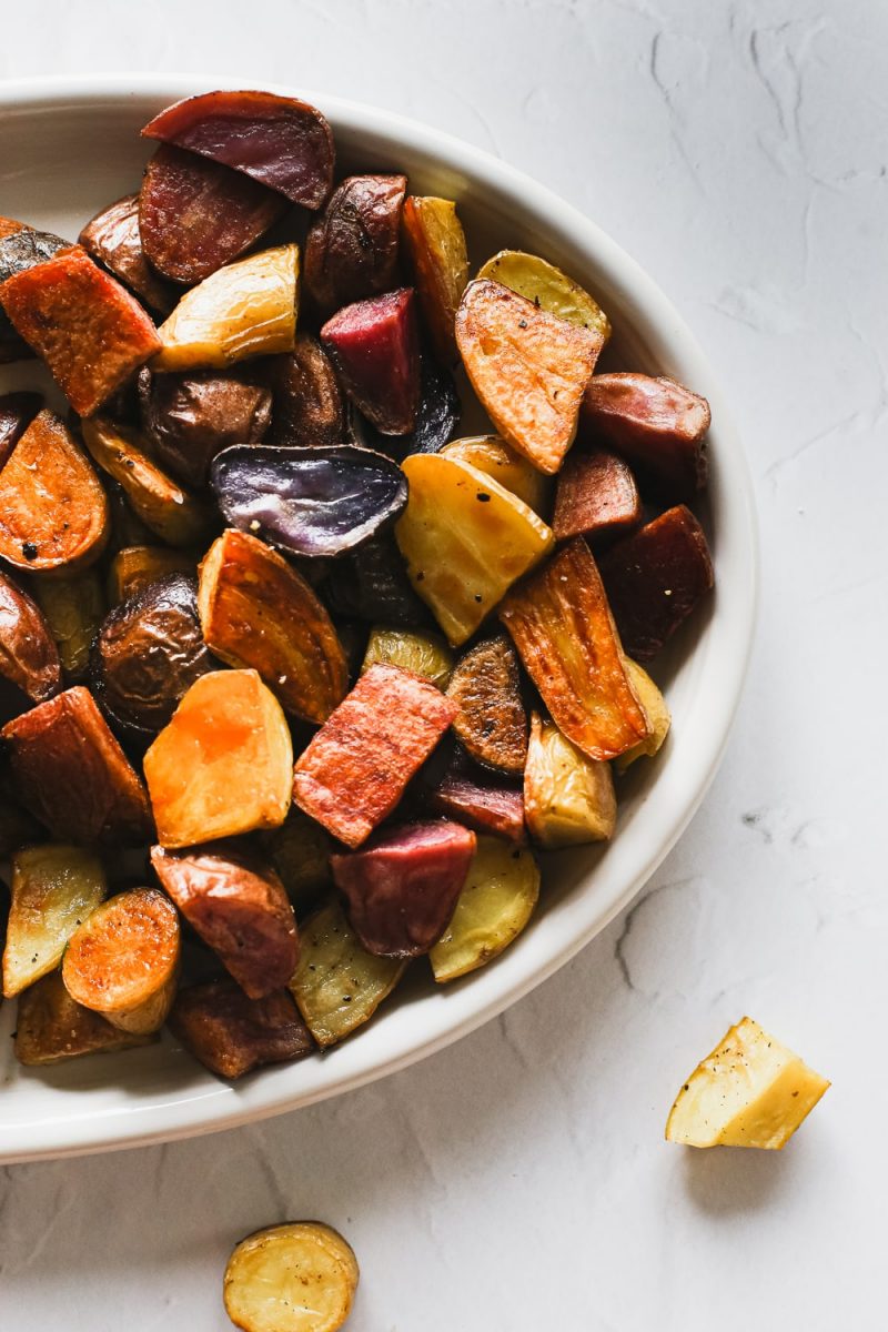 Simple Roasted Fingerling Potatoes - A Nourishing Plate