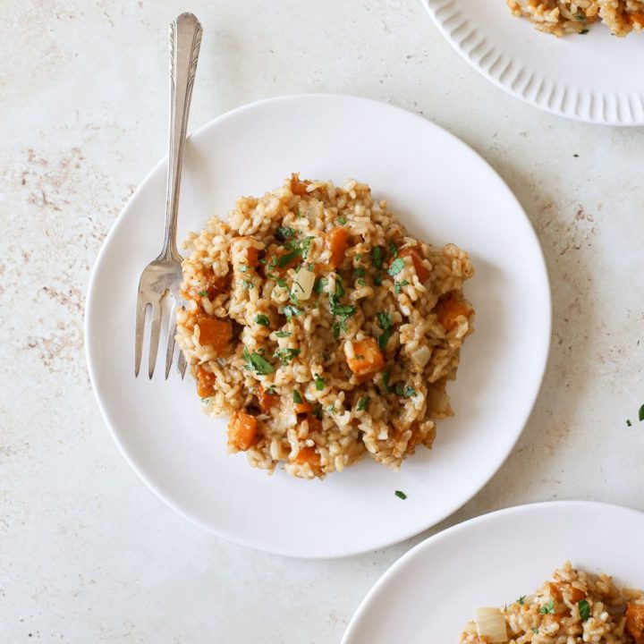 Vegan Butternut Squash Risotto - A Nourishing Plate