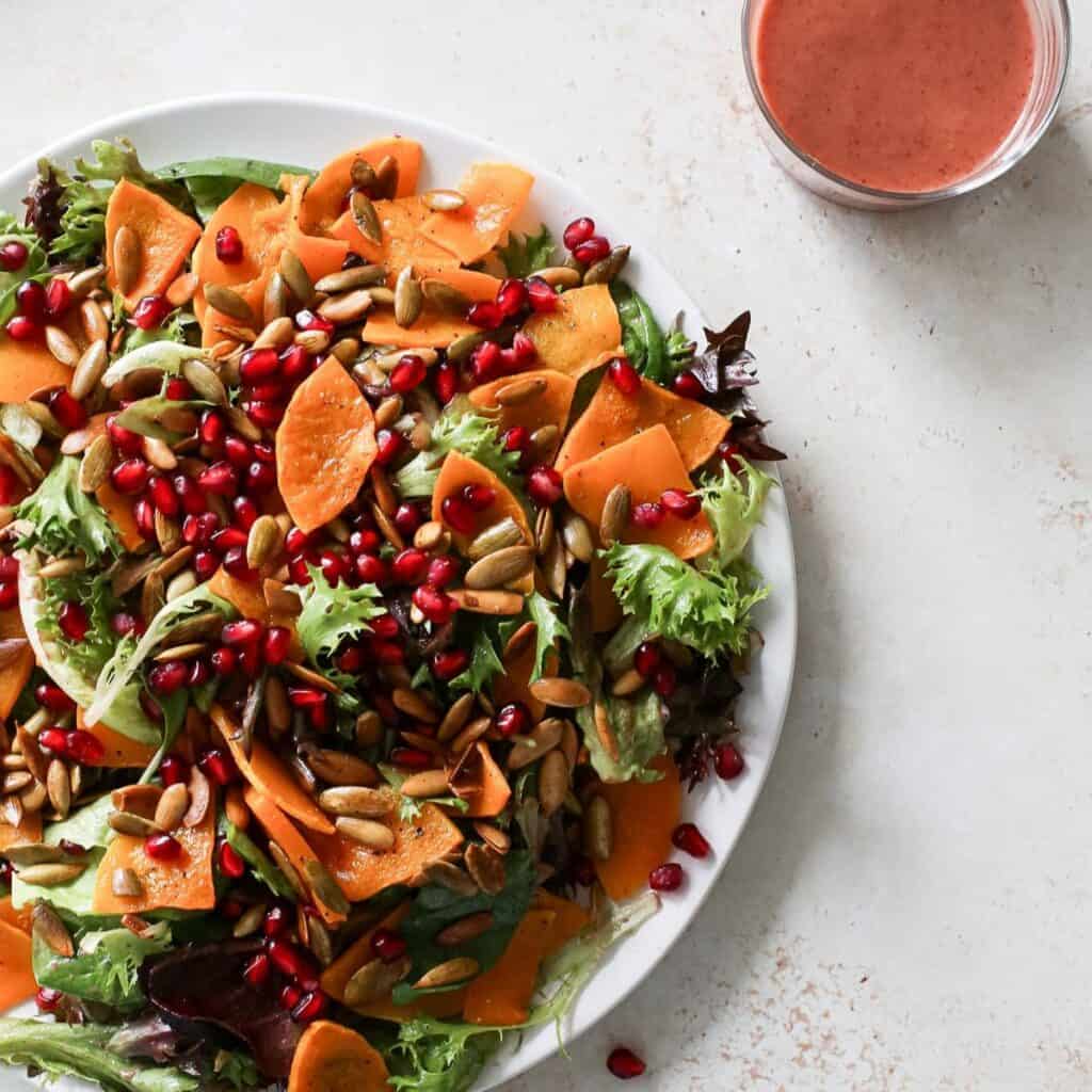 Fall Harvest Salad With Cranberry Vinaigrette - A Nourishing Plate