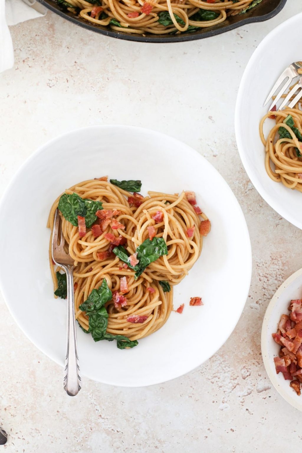 Umami Noodles With Garlic, Kale & Bacon - A Nourishing Plate