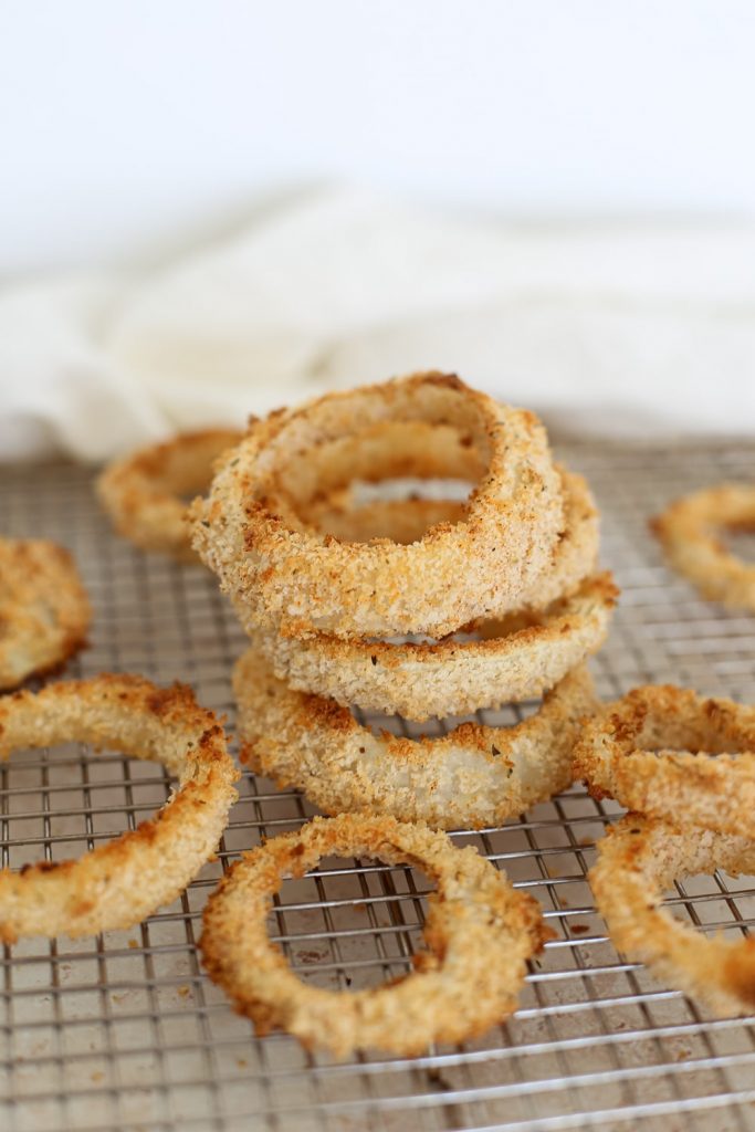 Crispy Baked Vegan Onion Rings - A Nourishing Plate