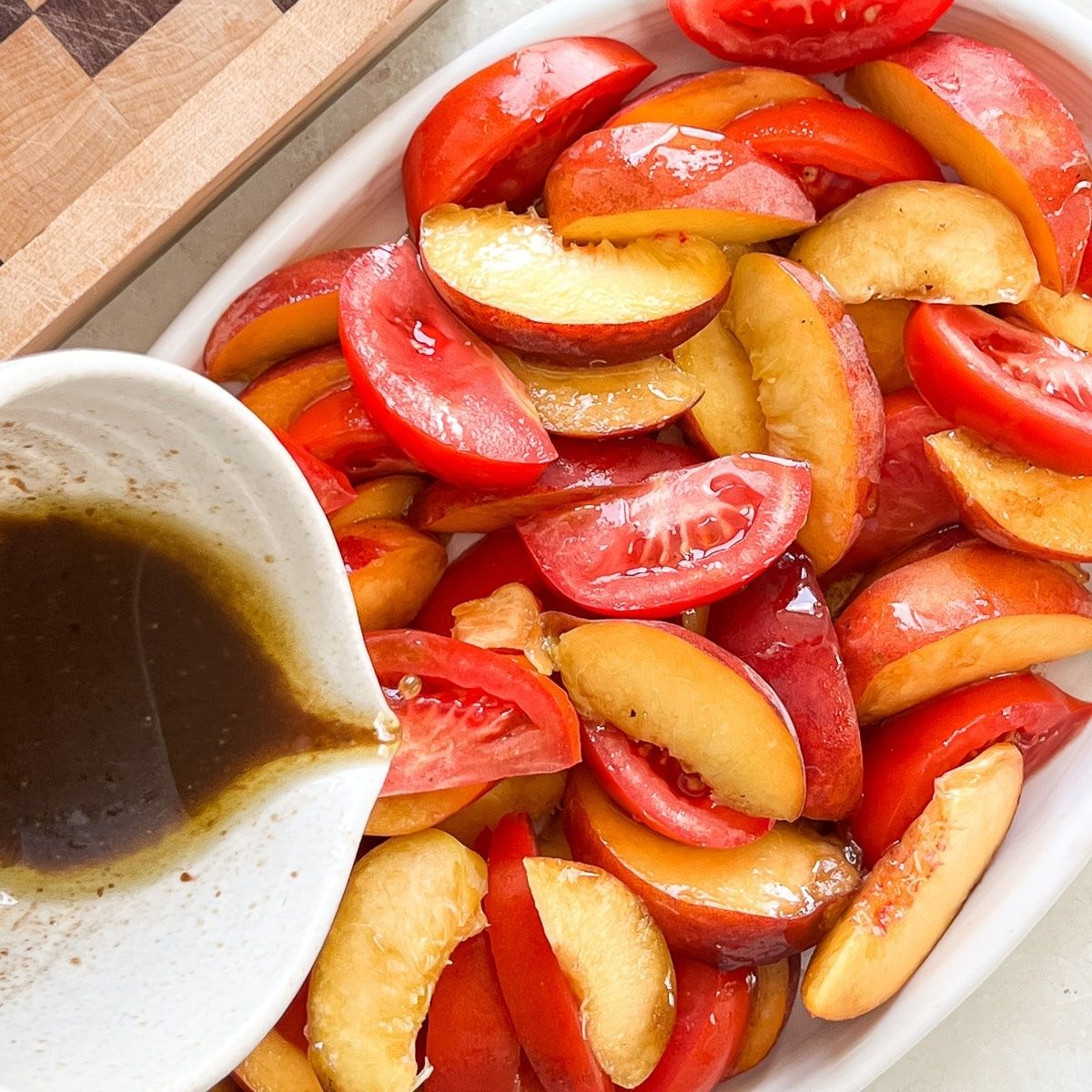 Peach Tomato Salad - A Nourishing Plate