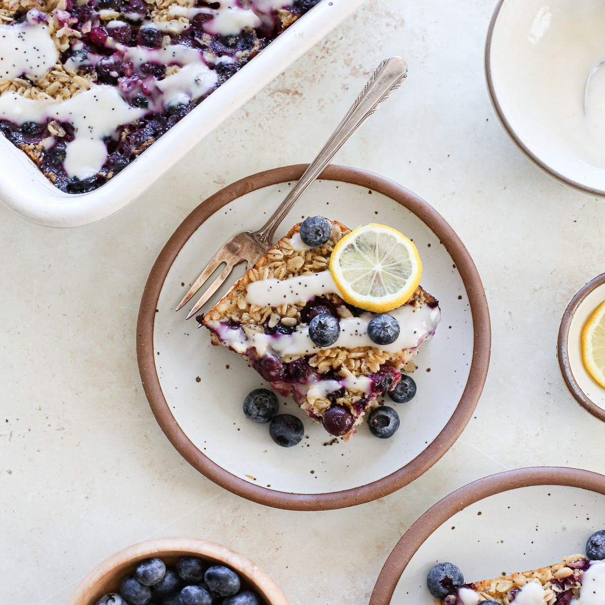 Lemon Blueberry Baked Oatmeal - A Nourishing Plate