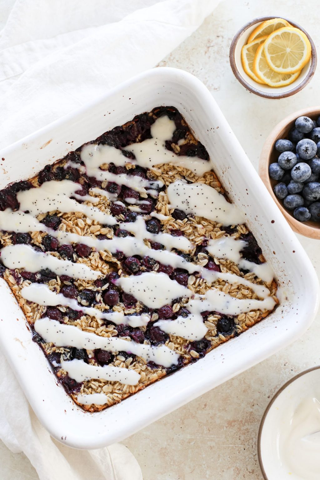 Lemon Blueberry Baked Oatmeal - A Nourishing Plate