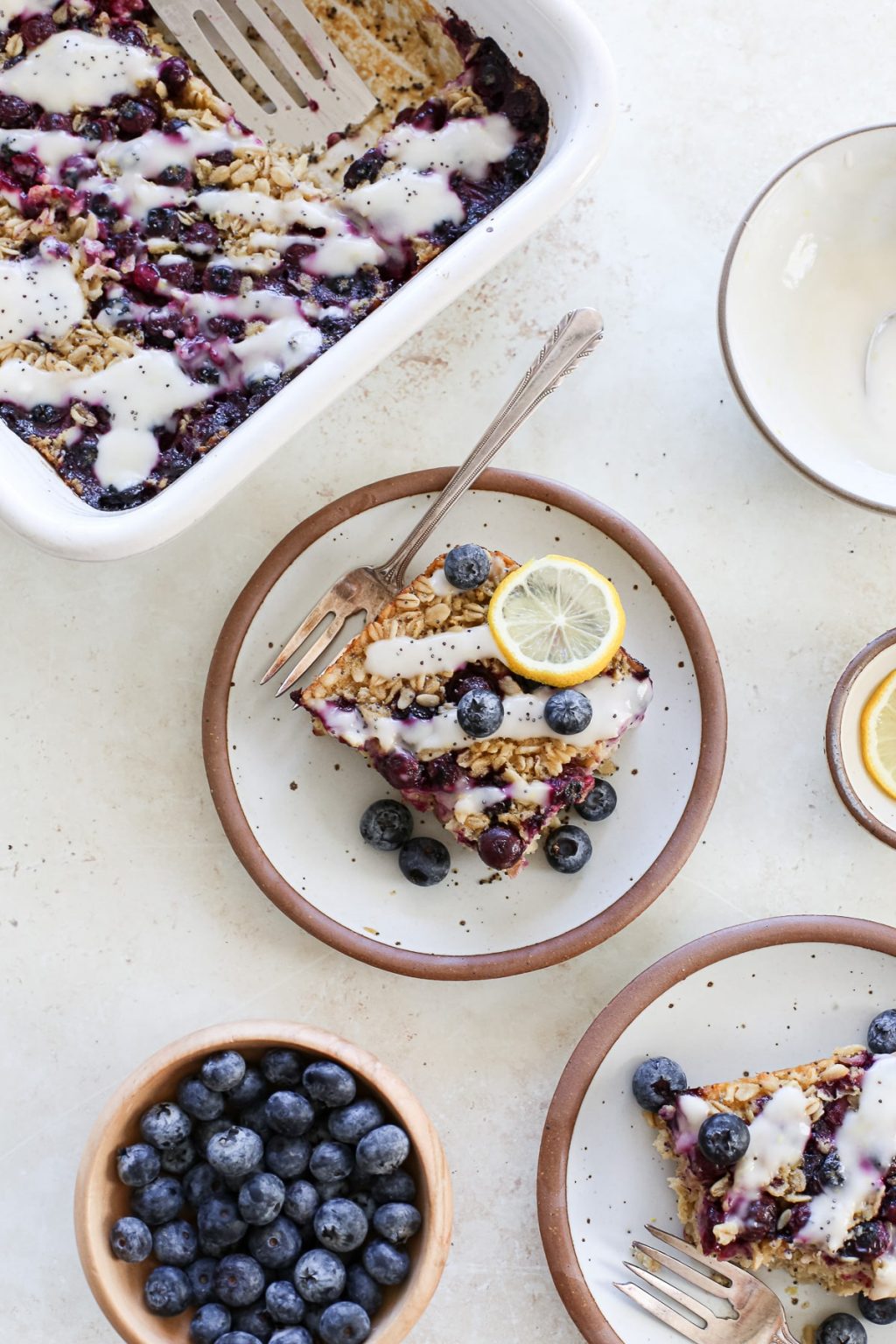 Lemon Blueberry Baked Oatmeal - A Nourishing Plate