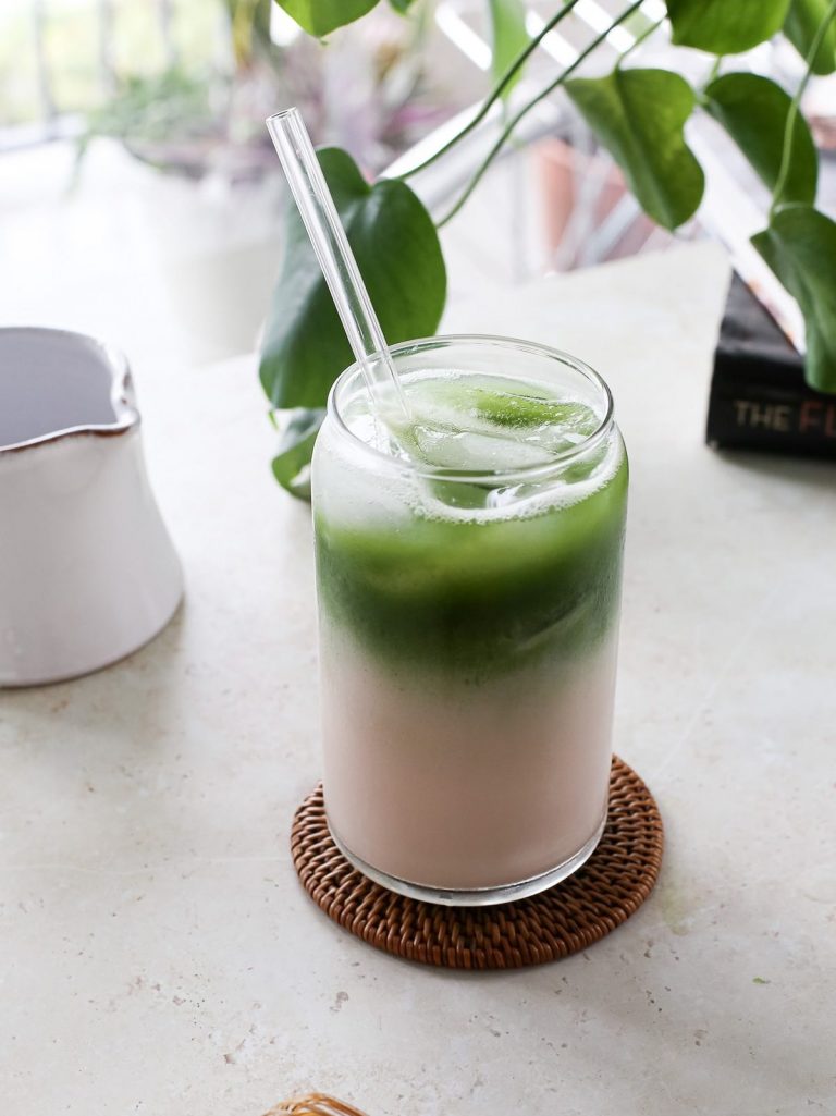 Strawberry Matcha Latte - A Nourishing Plate