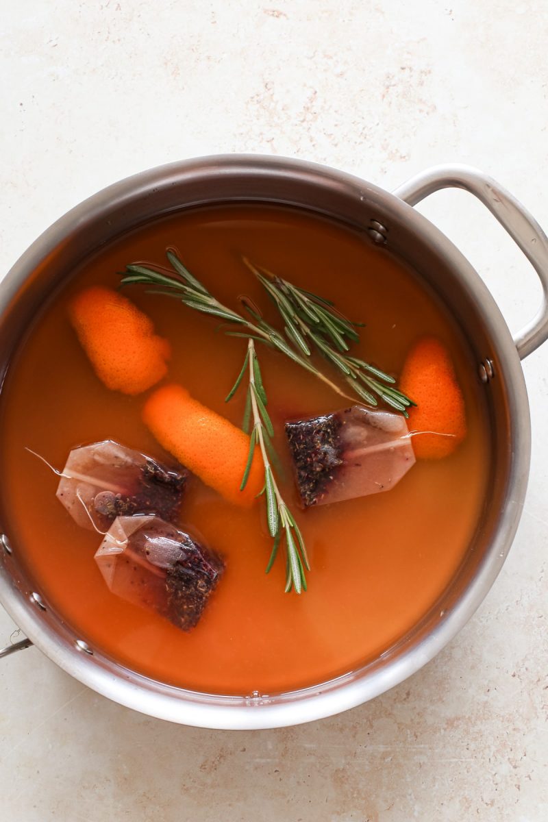 Simple Poached Pears With Hibiscus & Rosemary - A Nourishing Plate