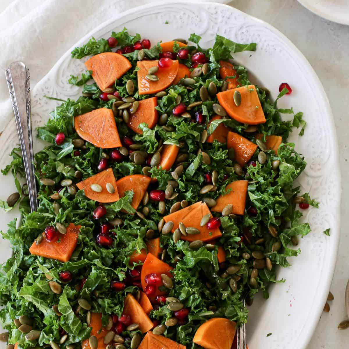 Persimmon Salad With Pomegranate - A Nourishing Plate