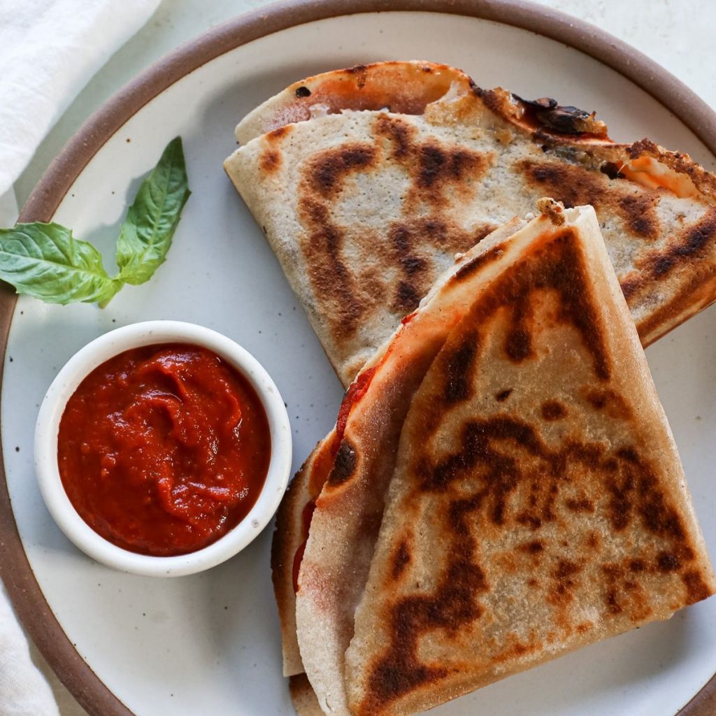 10-Minute Pizza Wrap - A Nourishing Plate