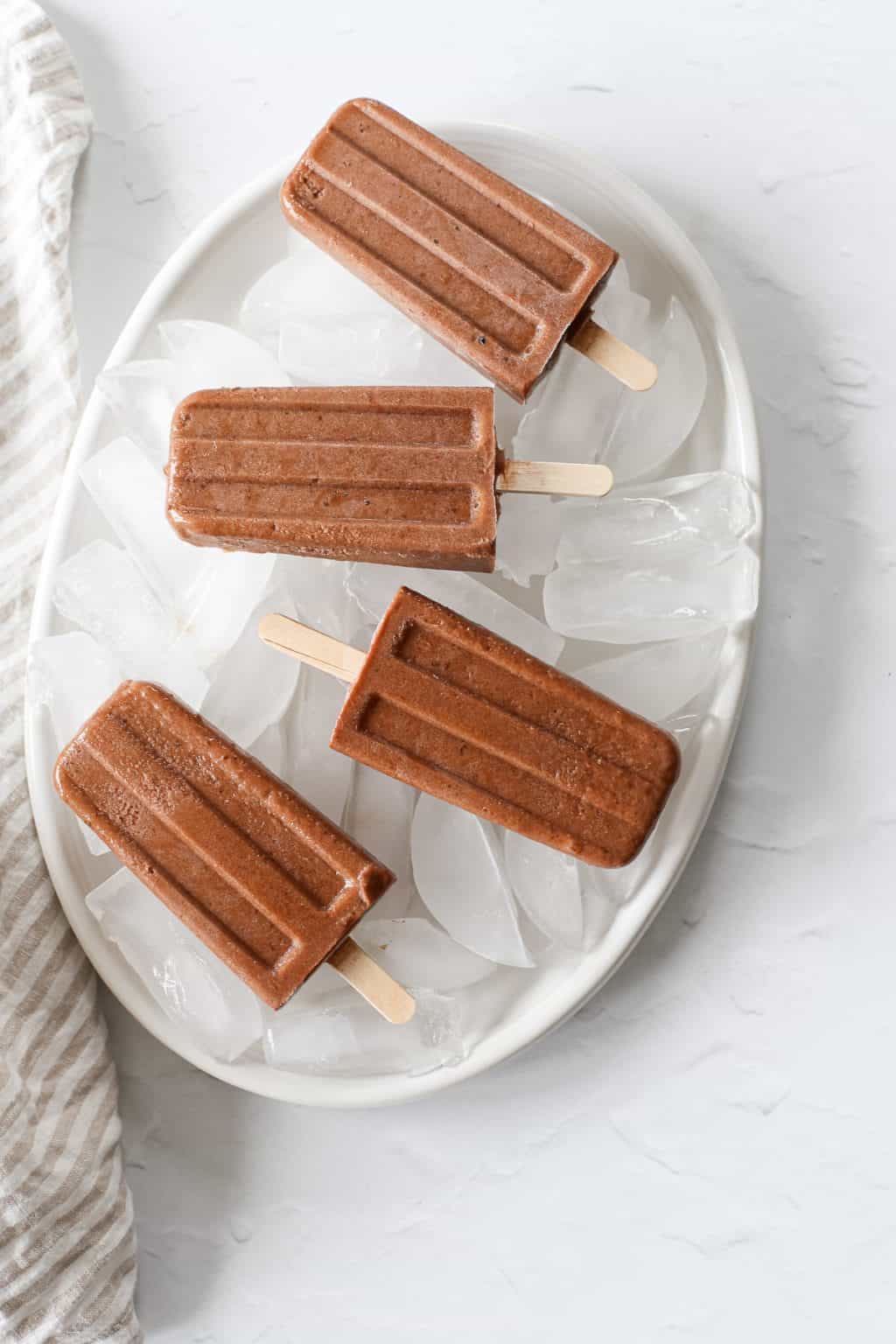 5 Ingredient Chocolate Banana Popsicles - A Nourishing Plate