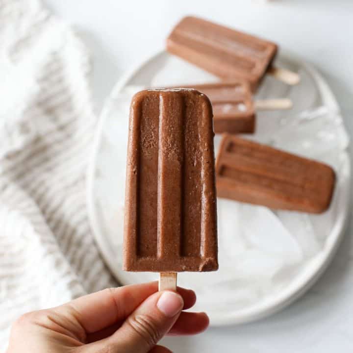 5 Ingredient Chocolate Banana Popsicles - A Nourishing Plate