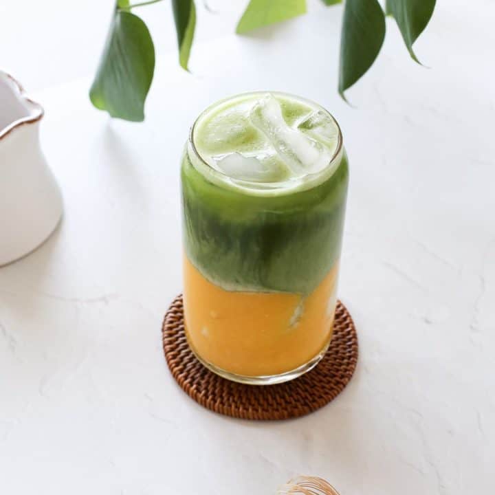 Mango Matcha Latte Recipe - A Nourishing Plate