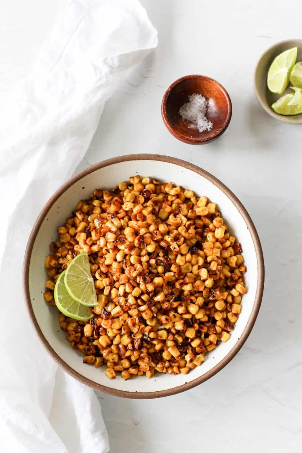 Easy Skillet Blackened Corn - A Nourishing Plate