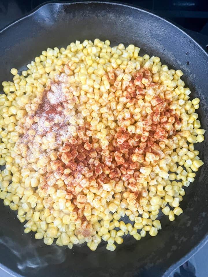 Easy Skillet Blackened Corn - A Nourishing Plate