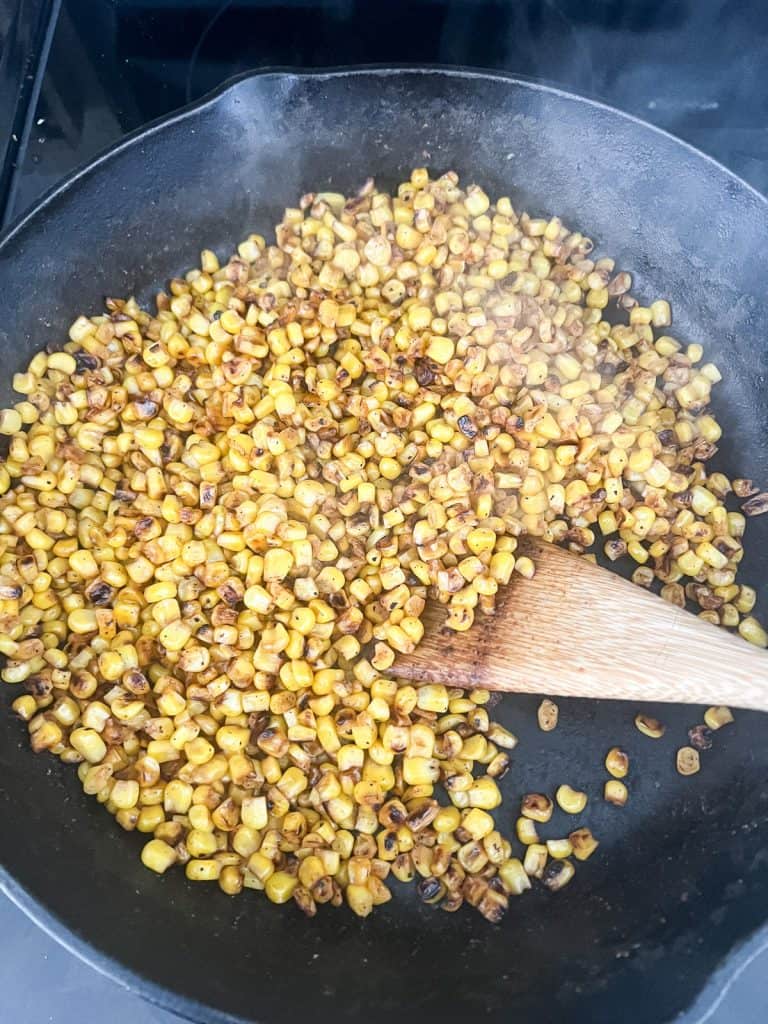 Easy Skillet Blackened Corn - A Nourishing Plate
