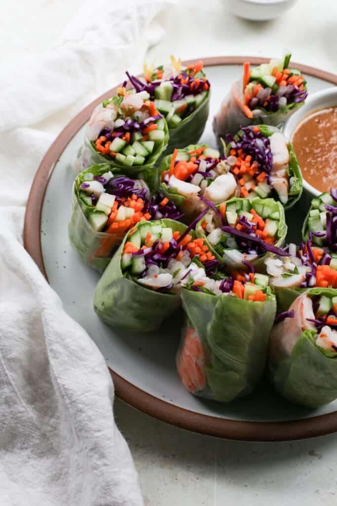 Fresh Spring Rolls (With Rice Paper) - A Nourishing Plate