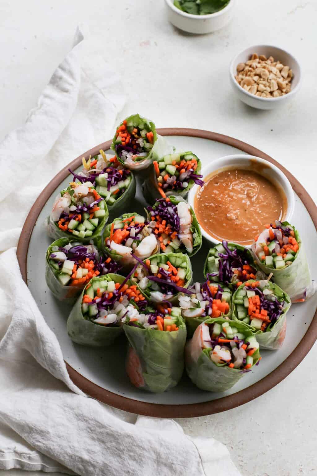Fresh Spring Rolls (With Rice Paper) - A Nourishing Plate