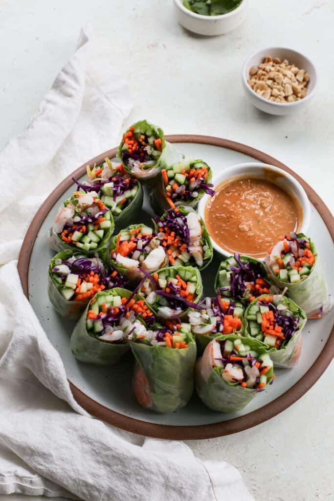 Fresh Spring Rolls (With Rice Paper) - A Nourishing Plate