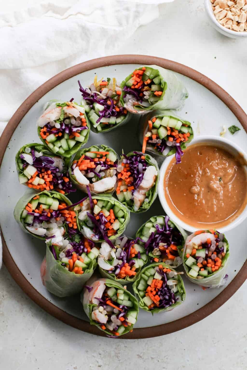 Fresh Spring Rolls (With Rice Paper) - A Nourishing Plate