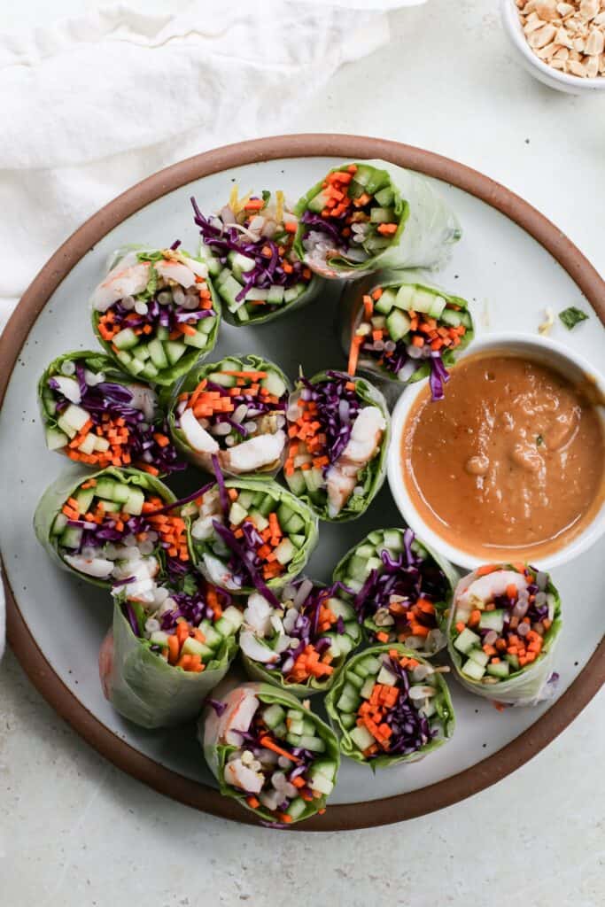 Fresh Spring Rolls (With Rice Paper) - A Nourishing Plate
