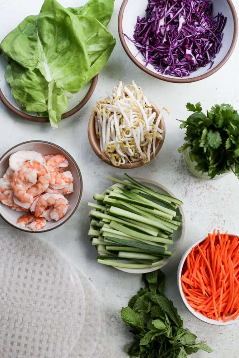 Fresh Spring Rolls (With Rice Paper) - A Nourishing Plate
