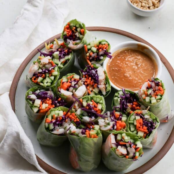 Fresh Spring Rolls (With Rice Paper) - A Nourishing Plate