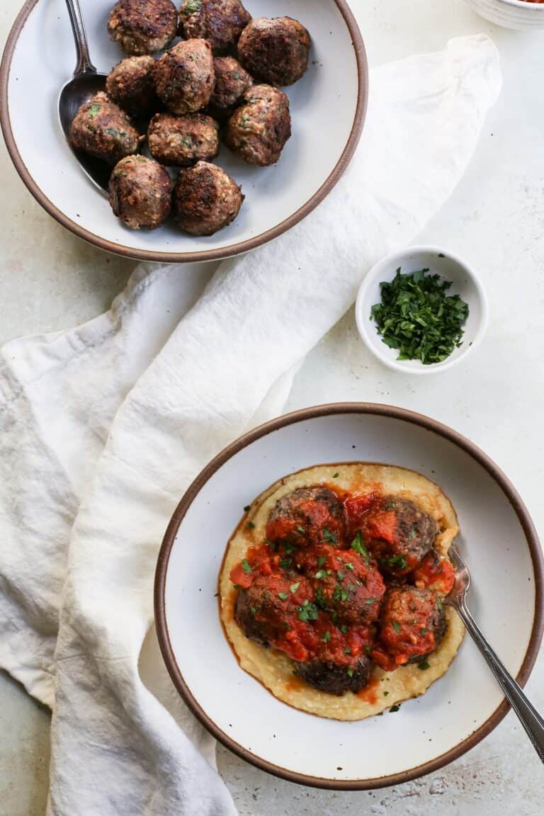 Baked Italian Bison Meatballs - A Nourishing Plate