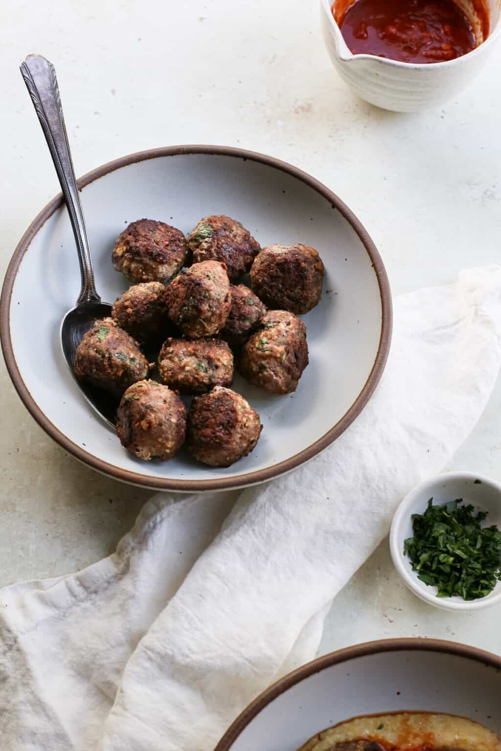 Baked Italian Bison Meatballs - A Nourishing Plate