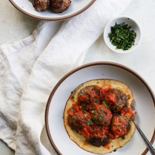 Baked Italian Bison Meatballs - A Nourishing Plate