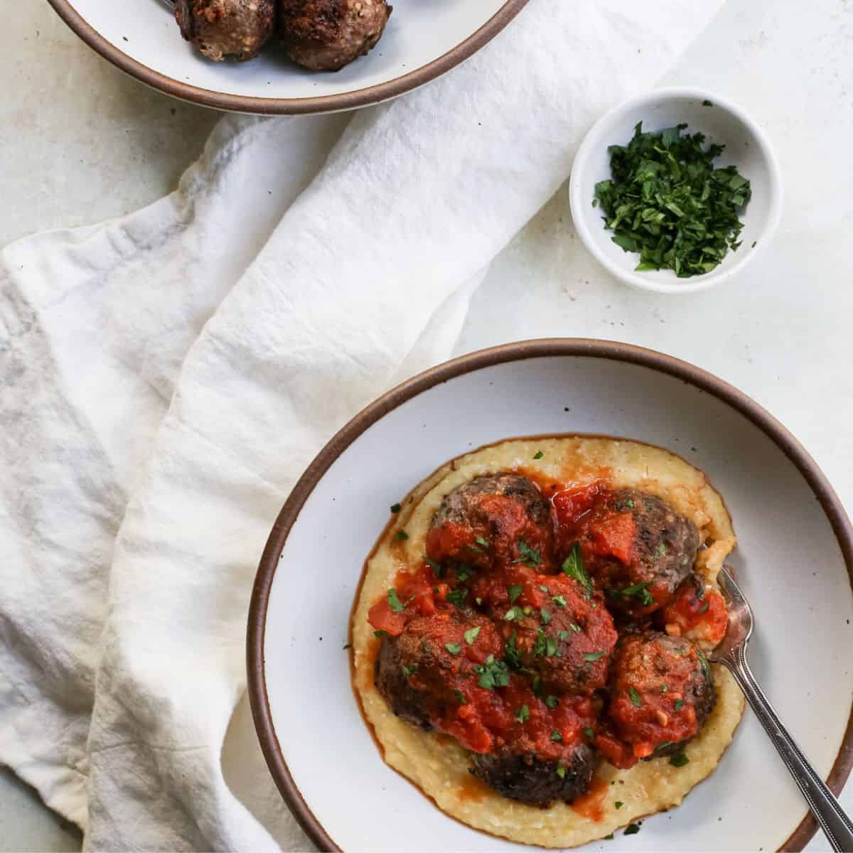 Baked Italian Bison Meatballs - A Nourishing Plate
