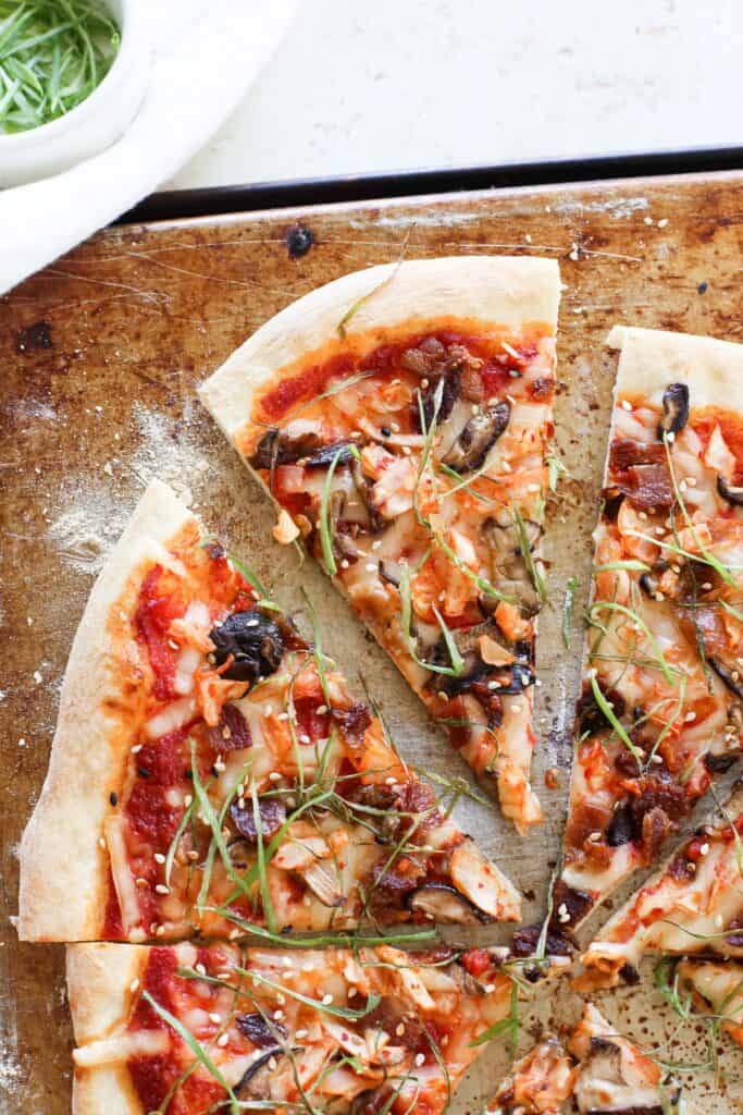 Kimchi Pizza - A Nourishing Plate