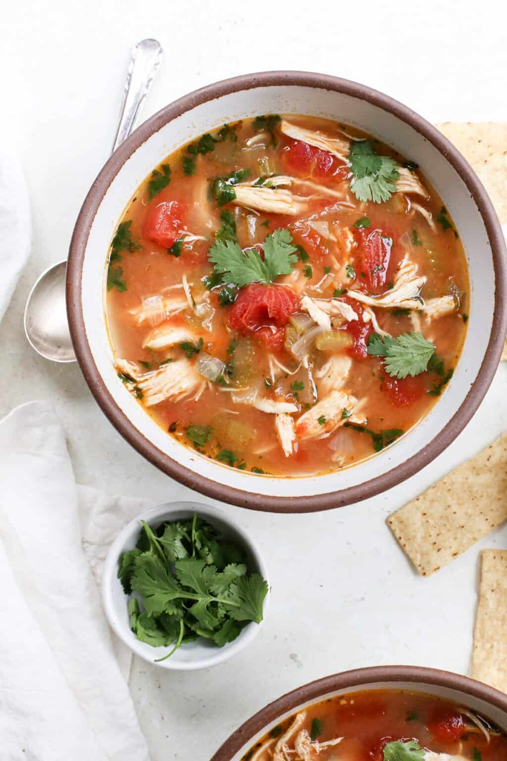 Chicken Cilantro Lime Soup - A Nourishing Plate