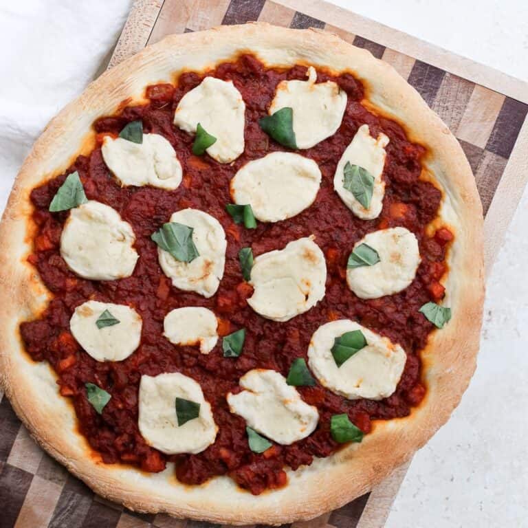 Homemade Bolognese Pizza - A Nourishing Plate