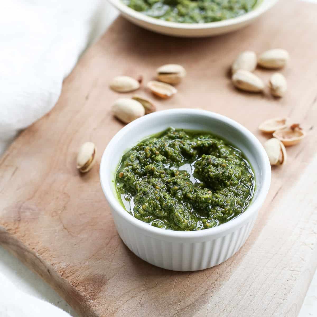 5 Minute Pistachio Pesto (Dairy Free) - A Nourishing Plate