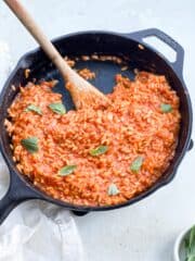 Creamy Roasted Red Pepper Risotto - A Nourishing Plate