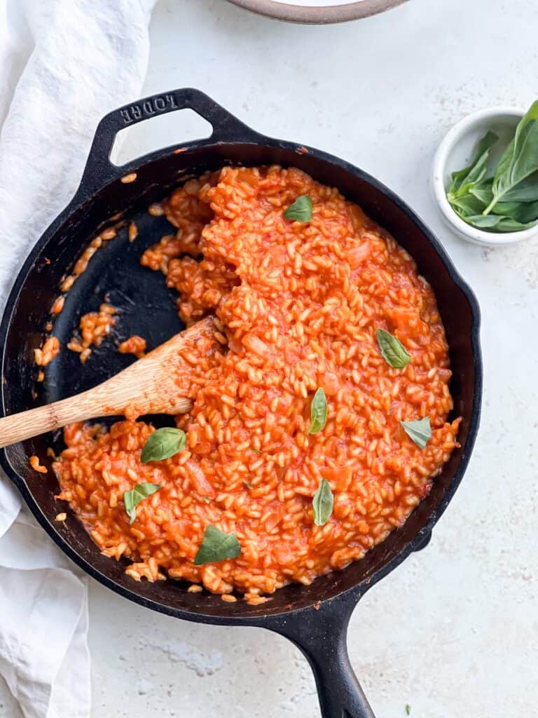 Creamy Roasted Red Pepper Risotto - A Nourishing Plate