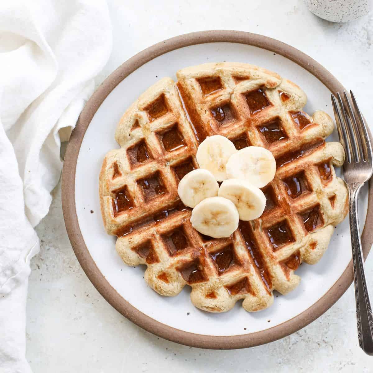 Easy Banana Oatmeal Waffles (Gluten Free) - A Nourishing Plate
