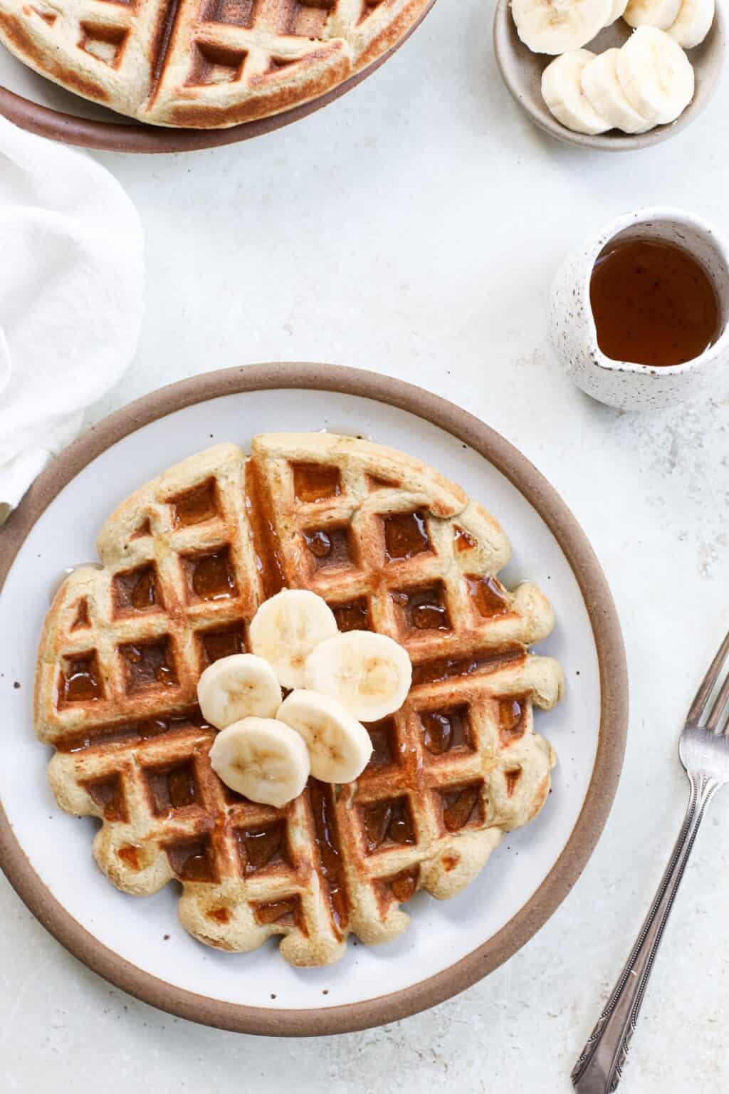 Easy Banana Oatmeal Waffles (Gluten Free) - A Nourishing Plate