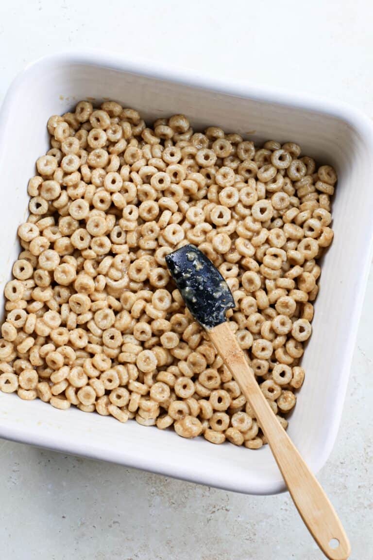 3 Ingredient Peanut Butter Cheerio Bars - A Nourishing Plate
