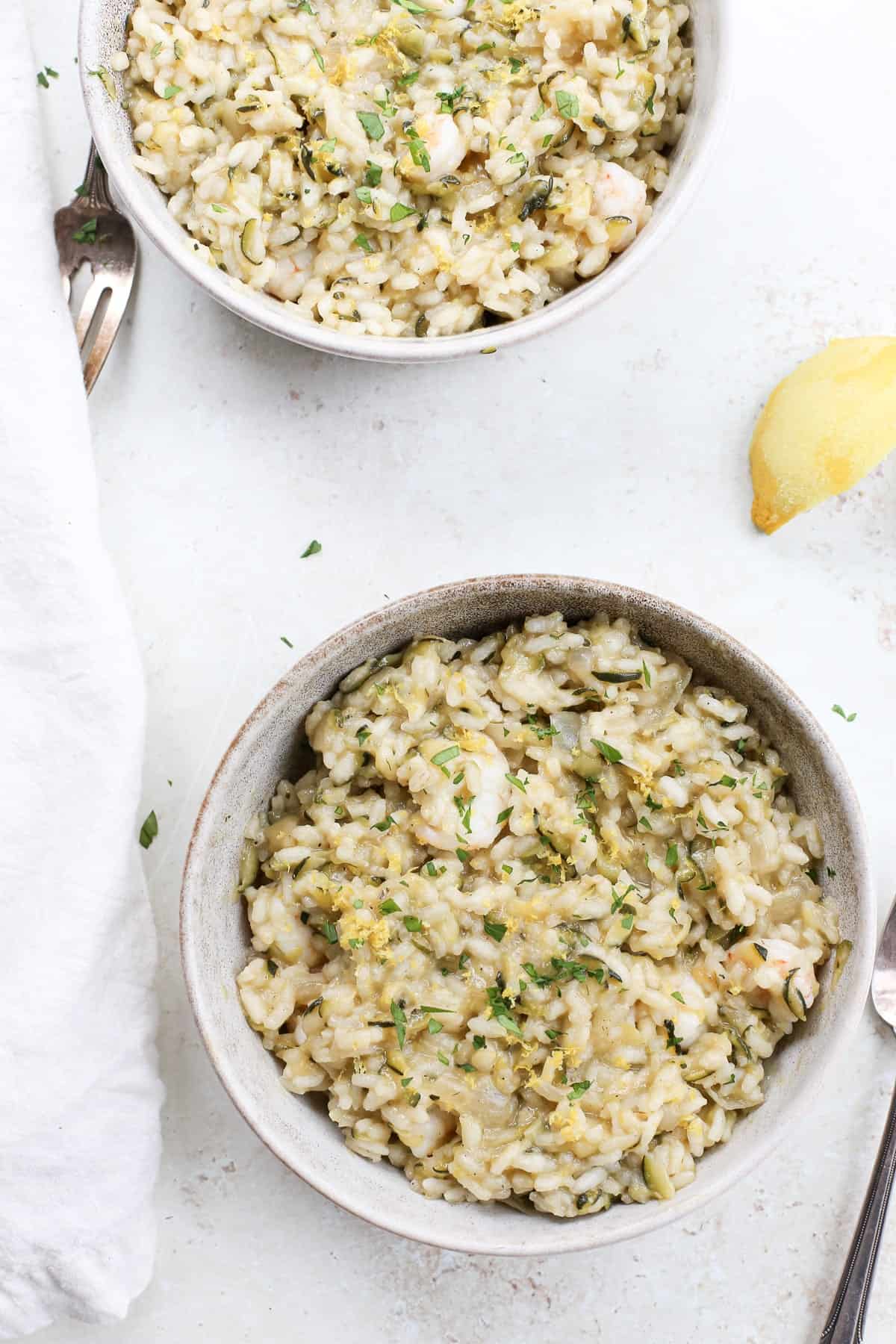 Zucchini Risotto With Miso Butter & Lemon - A Nourishing Plate