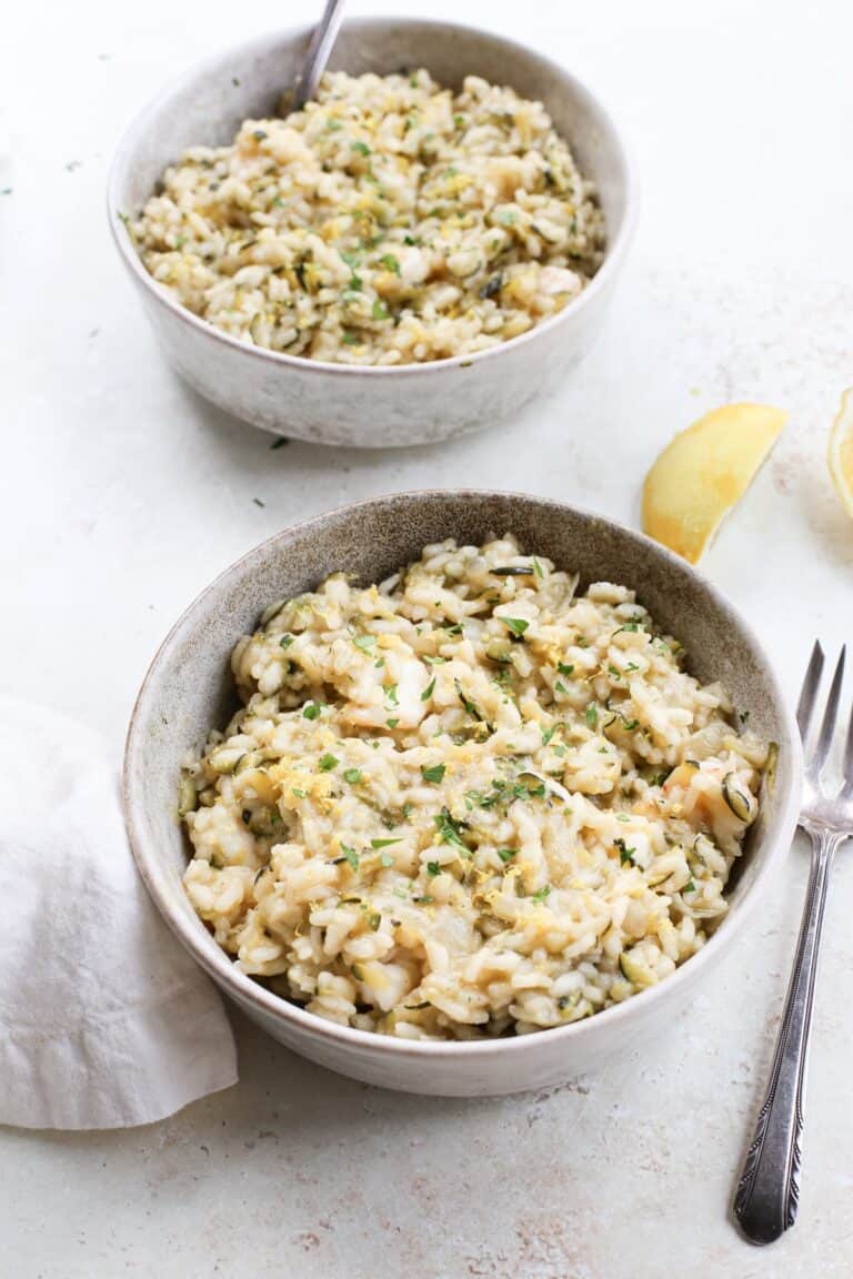 Zucchini Risotto With Miso Butter & Lemon - A Nourishing Plate