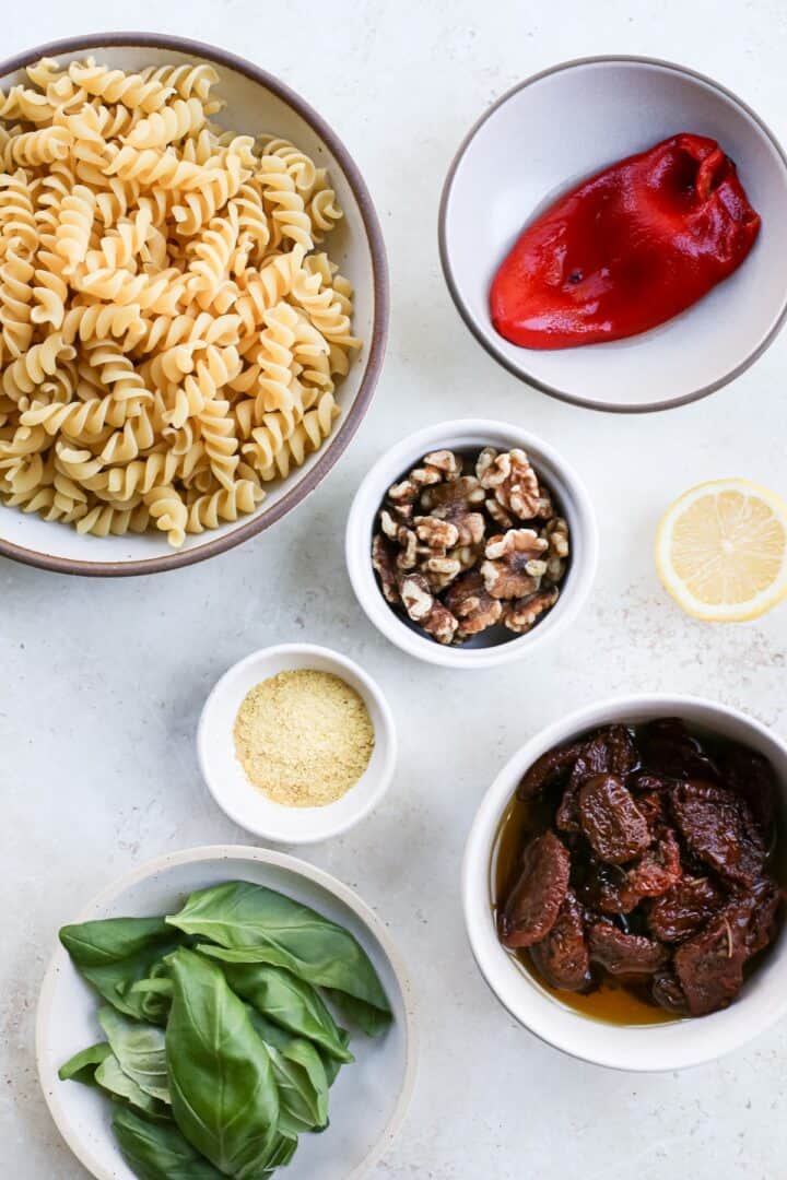15 Minute Pesto Rosso Pasta (Red Pesto Pasta) - A Nourishing Plate