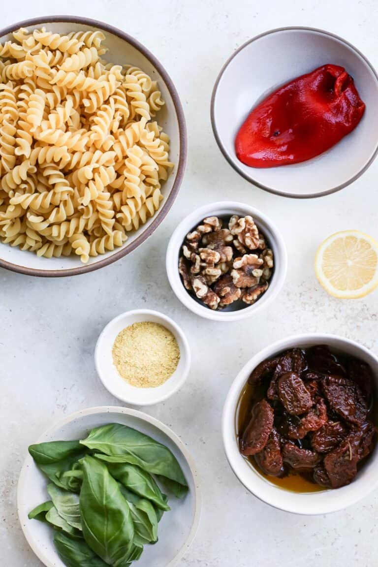 15 Minute Pesto Rosso Pasta (Red Pesto Pasta) - A Nourishing Plate