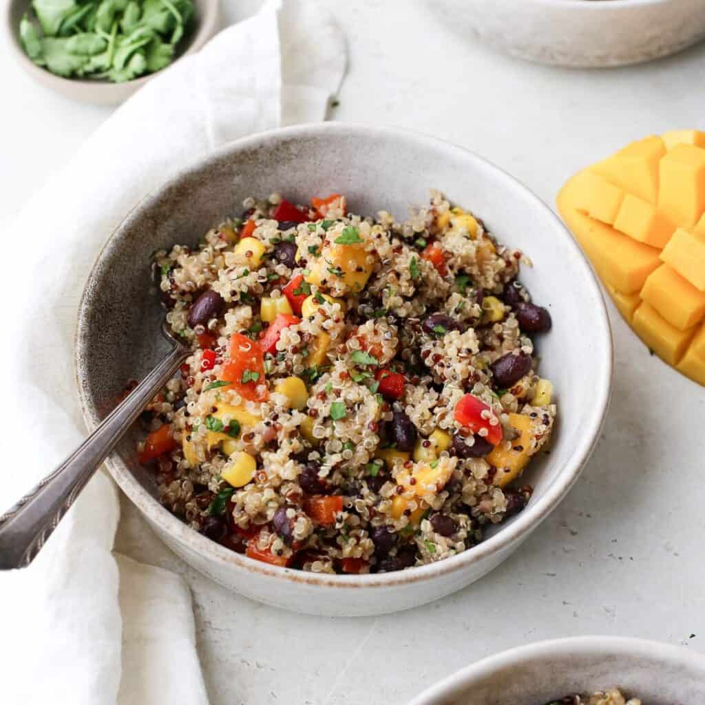 Southwest Mango Black Bean Salad With Quinoa - A Nourishing Plate