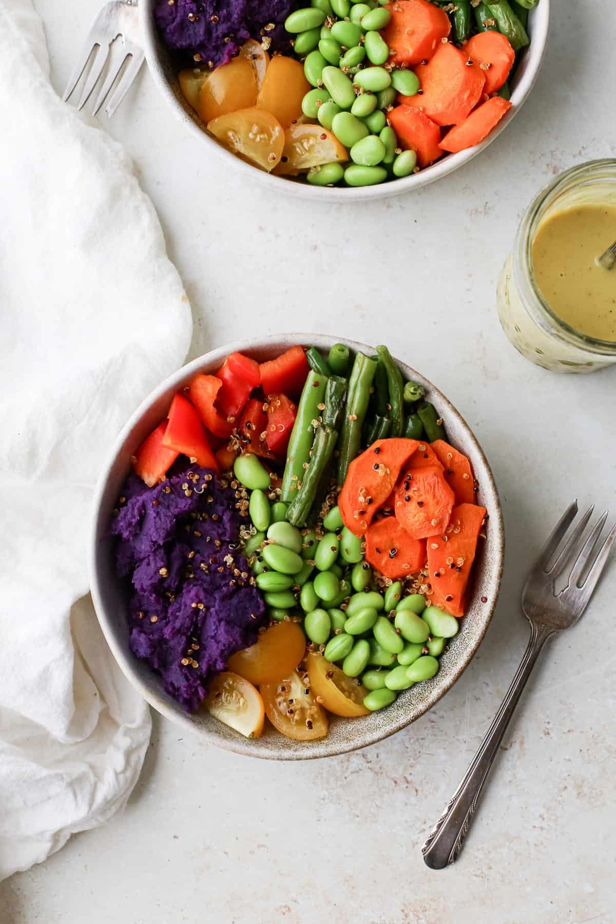 Rainbow Bowl With Tahini Sauce - A Nourishing Plate
