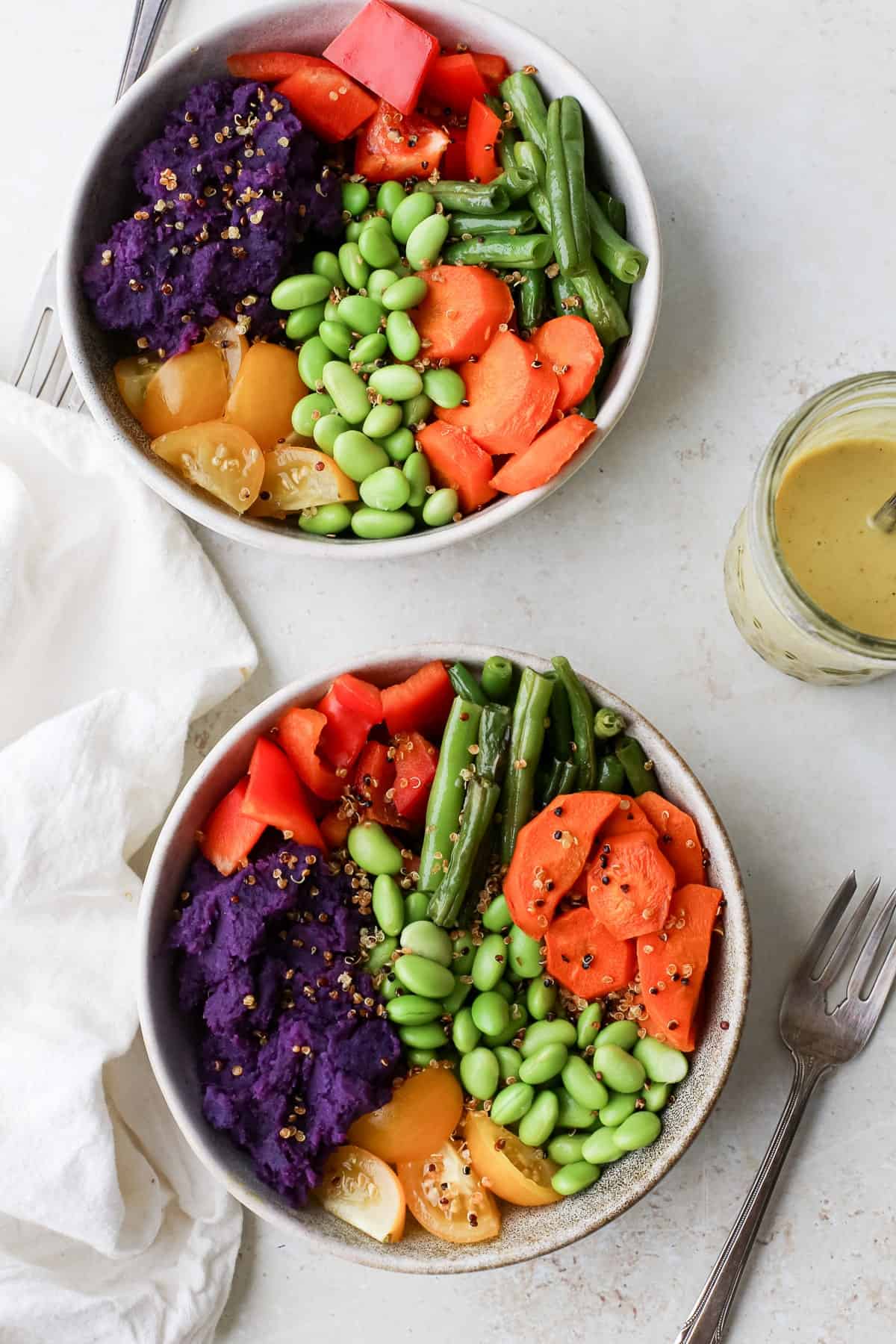 Rainbow Bowl With Tahini Sauce - A Nourishing Plate