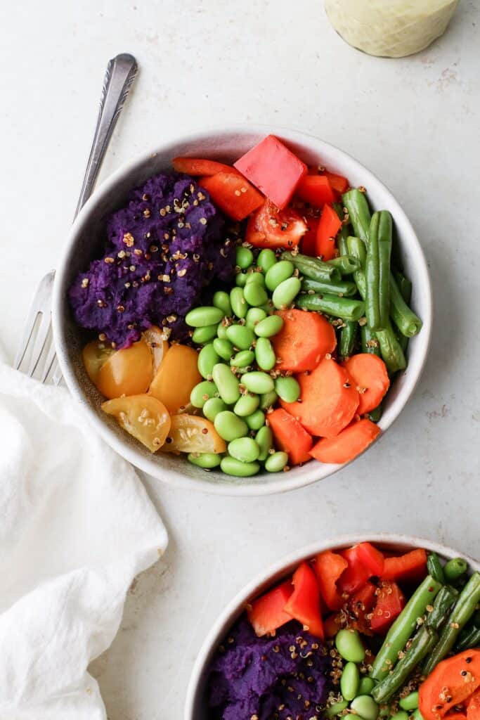 Rainbow Bowl With Tahini Sauce - A Nourishing Plate
