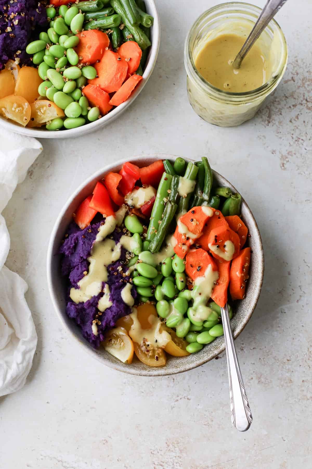 Rainbow Bowl With Tahini Sauce - A Nourishing Plate